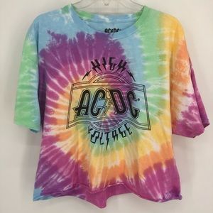 Tops | Acdc Tiedyed Crop Xl | Poshmark